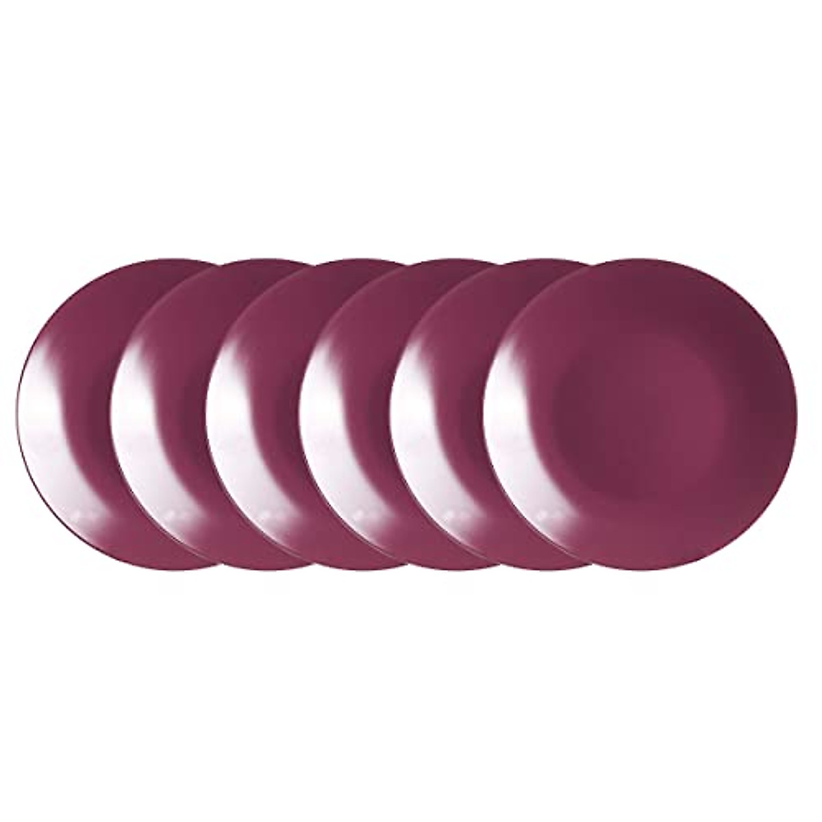 HomeVss Stoneware Two-Tone Colors Life 18pc Dinner Set，Outside Shiny Black + Inside Matte Glaze Plum