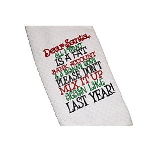 Funny Christmas Kitchen Dish Towel, Dear Santa Humorous Christmas Gift, Small White Elephant Christmas Gift