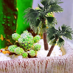 HUIANER Palm Tree Model Trees, Miniature Palm Trees Mixed 4 Size Fake Plastic Trees with No Stands for DIY Scenery Landscape Cake Decoration（16Pcs 2.76" - 5.9"）