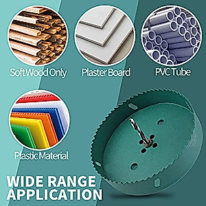 Kyuionty 6-1/4 Inch 159mm Hole Saw with Heavy Duty Arbor, HSS BI-Metal Wood Hole Saws Bit 1.26 Inch Cutting Depth, Hole Cutter for Wood Cornhole Boards, Plastic, Drywall, Fiberboard