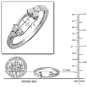 Dazzlingrock Collection 0.30 Carat (Cttw) 14K Round Diamond Women Anniversary Ring Guard 1/3 CT, White Gold, Size 5.5