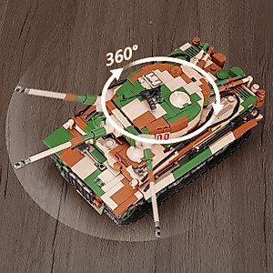 MISINI 100244 Technik Panzer Tank ，WWII-Militärpanzer Building Set，Tiger I Heavy Duty Tank，Military Construction Model Toy for Teen Gift Giving 2276pcs
