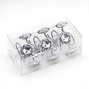 Gibelle Shower Curtain Hooks, Diamond Shaped Shower Curtain Rings Hooks for Bathroom Curtains Rod, Acrylic Decorative Rhinestones Bling Rolling Bathroom Accessories Set of 12, Clear