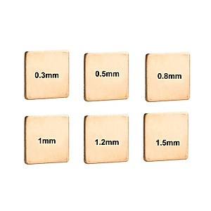 Easycargo 40pcs 6 Sizes 20mm Copper Pad Shim Thermal Assortment Kit, Pure Copper Heatsink C1100, Low Profile Thermal Plate Cooler for Cooling CPU GPU VGA RAM VRM VRAM PS5 SSD NVMe M.2 2280 2242 2230