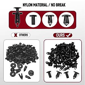 Xislet 200 Pcs UTV Nylon Fender Clips/Body Rivets Compatible with Polaris 7661855 Ranger RZR Can-Am Kawasaki Teryx Honda Pioneer 90653-HC4-900 Suzuki Sportsman ATV Fastener with Tool