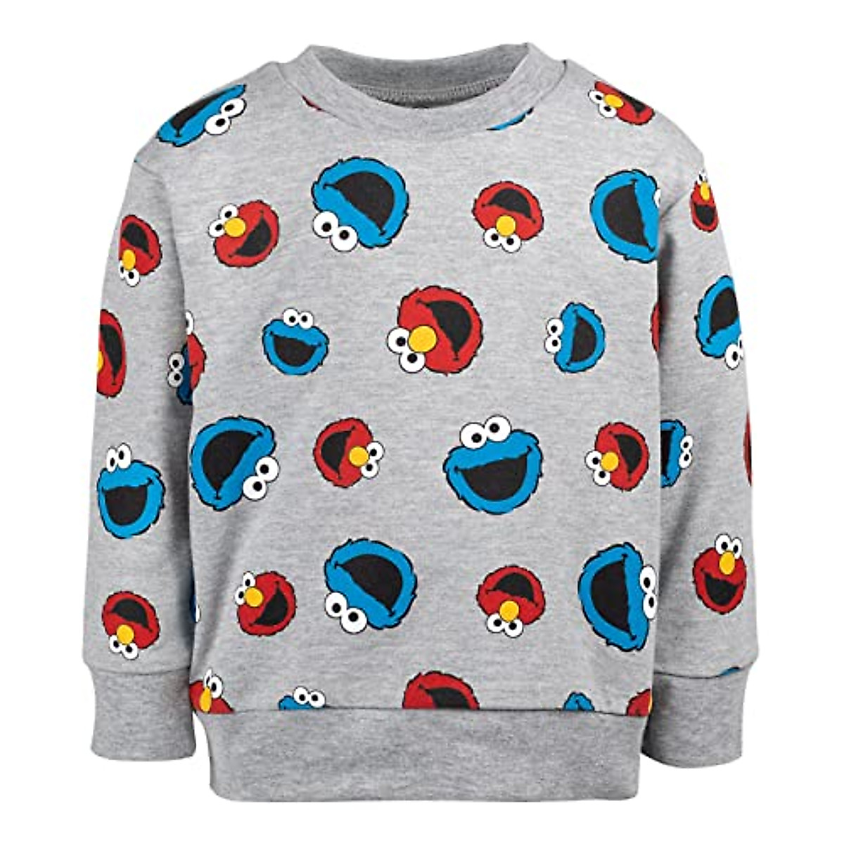 Sesame Street Cookie Monster Elmo Toddler Boys French Terry Sweatshirt and Pants Set Grey 3T