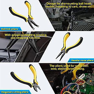 12Pcs RC Car Tools Kits Screwdriver Set (Hex, Phillips, Flat) Pliers Socket Wrench Hobby Tools Kits for Traxxas Arrma RC Car Drone Airplane Helicopter Vehicle Multirotors Models Repair Tool (Blue)