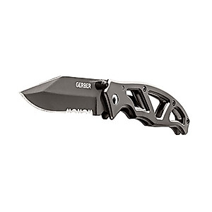 Gerber Gear 22-48445N Paraframe I Folding Pocket Knife, Serrated Edge, Grey