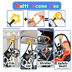 KUANGO 3 Pcs Black and White High Contrast Baby Toys 0-3 Months for Newborn, Montessori Toys for Babies Sensory Soft Book for Early Education, Infant Tummy Time Toys 0 6 9 Months Baby Gifts