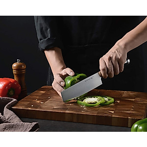 linoroso 4-Piece Classic Sharp German High Carbon Stainless Steel Chef Knife Set Kichen Knife Set, Includes 8'' Chef Knife, 7.5'' Chinese Cleaver, 7'' Nakiri Knife and 3.5'' Fruit Paring Knife