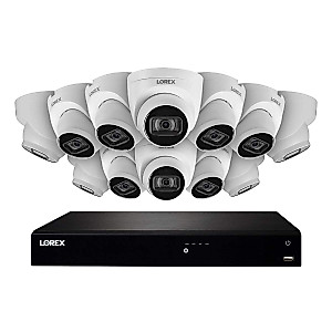 Lorex Technology N4K3-1612WD 16 Channel 3TB 4K Fusion NVR System with Twelve 4K (8MP) IP Dome Cameras with Listen-in Audio, 130ft Night Vision, Color Night Vision,12 Dome