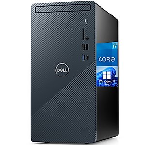 Dell Inspiron 3910 Mini-Tower Desktop Computer, Intel Core i7-12700, 32GB RAM, 2TB SSD NVMe + 1TB HDD, AX Wi-Fi, Bluetooth, SD Card Reader, HDMI, VGA - Windows 11 Pro (RENEWED)