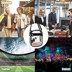Fibrdoo Clear Crossbody Purse Bag, Clear Bag Stadium Approved with Front Pocket for Concerts Sports Festivals (S)
