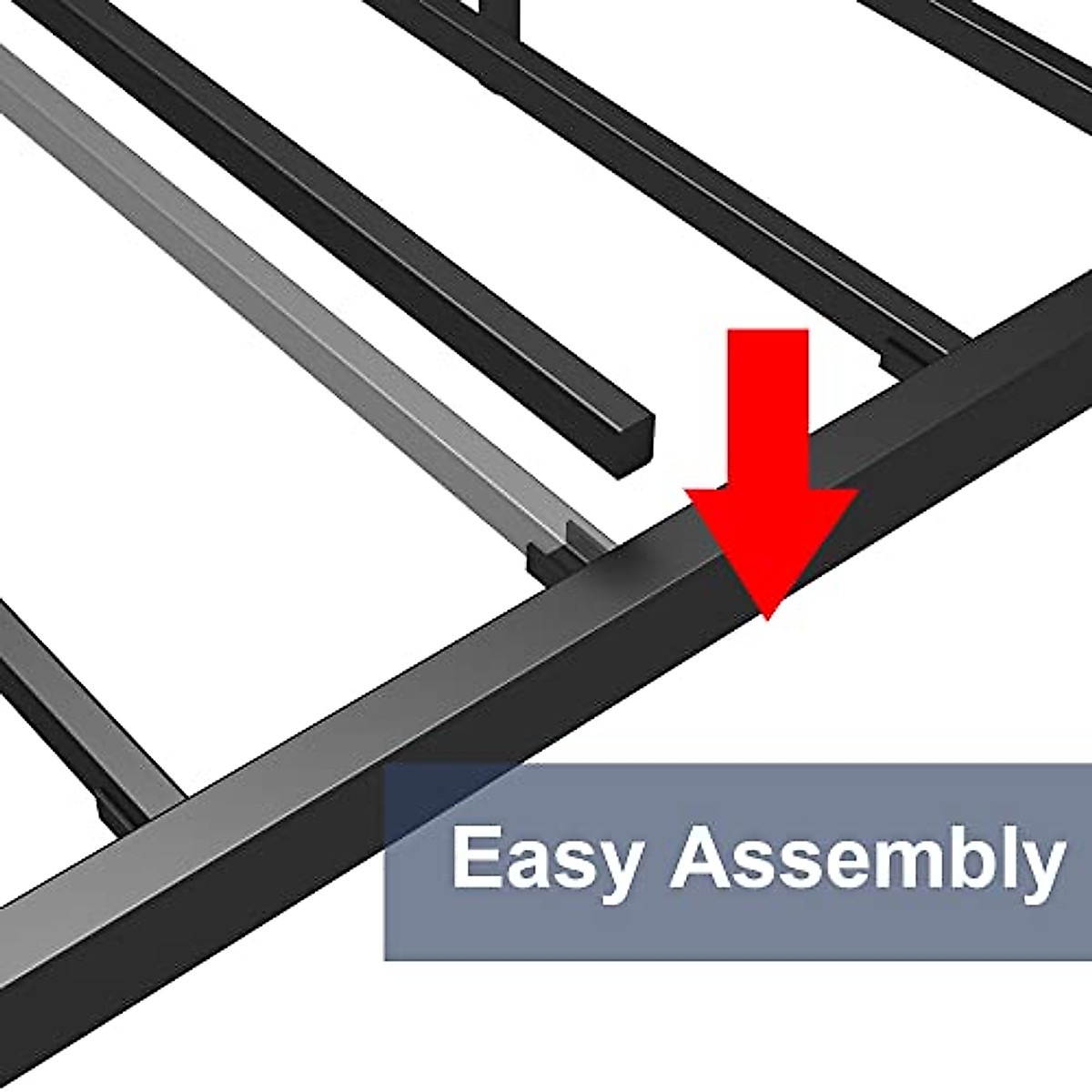 LIKIMIO King Bed Frame and Headboard, Easy Assembly, Noise-Free, No Box Spring Needed, Heavy Strong Metal Support Frames, Double-Row Support Bars, Rustic Brown