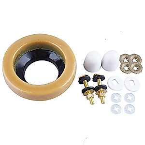 Hibbent Toilet Wax Ring Kit, Toilet Bowl Wax Ring with Brass Closet Bolts, Bolt Caps, PE Flange and Extra Retainers, Thick Wax Ring Gasket for Toilet Bowl- Gas, Odor and Watertight Seal
