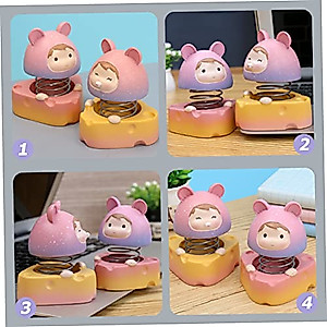 Homoyoyo 2pcs Car Bobble Head Ornament Decor Desktop Toys Car Trim Office Decoration The Office Gift Bobbleheads for Car Dashboard Desktop Ornament Shaking Head Toy Festival