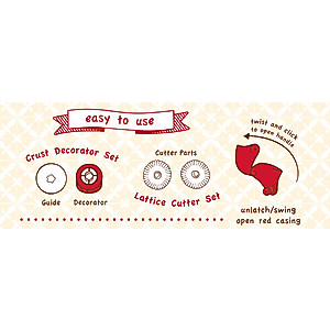 Talisman Designs Pastry Wheel Decorator & Cutter Set | Dishwasher Safe & Food Safe | Pie Crust Cutters | Kitchen Baking Cutters | Pie Decorator | Dough Cutter