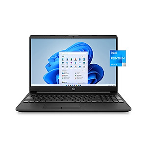 HP Pavilion 15.6" HD Laptop Computer, Intel Pentium Processor, 8GB RAM, 128GB SSD, Webcam, USB-C, HDMI, Ethernet RJ-45, WiFi, Includes 1-Year Microsoft 365, Windows 11 S, Black, YSC Accessory