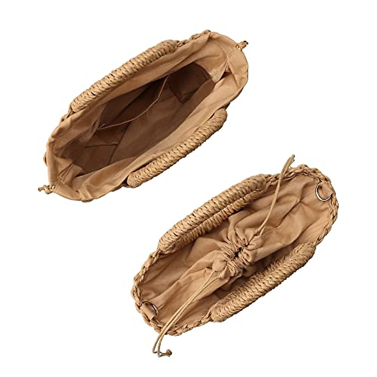 Youjaree Womens Small Straw Crossbody Handbag Handmade Woven Shoulder Bag Purse for Summer (Brown)