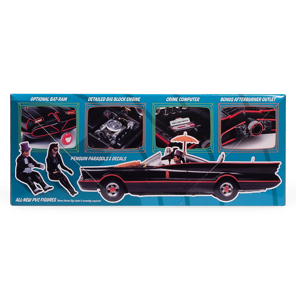 Polar Lights 1966 Batmobile w/Catwoman & Penguin Figures 1:25 Scale Model Kit