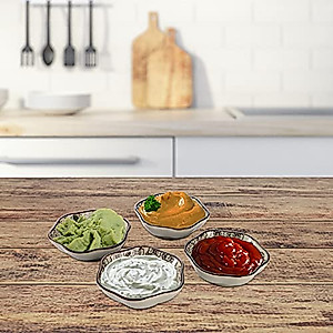 ZEAYEA Set of 12 Pinch Bowls, Ceramic Dipping Mini Bowls, 3 oz Soy Sauce Dishes, Japanese Appetizer Condiments Serving Dishes for Sushi, Ketchup, Dessert, Snack, BBQ, Party, Dinner