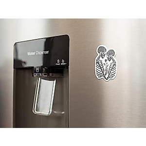 Skull Love Heart Refrigerator Magnet | UV Printed 4-Inch Kitchen Decor Accessory Featuring Stunning Design | Horror Dead Sugar Crossbones Halloween Scary Bones Goth CSM1565