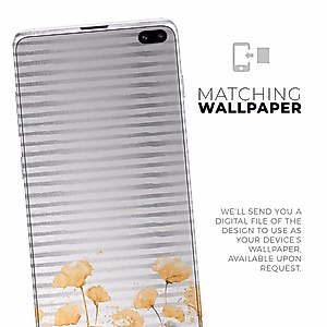 DesignSkinz Karamfila Yellow & Gray Floral V16 Protective Vinyl Decal Wrap Skin Cover Compatible with The Samsung Galaxy S20 (Screen Trim & Back Glass Skin)