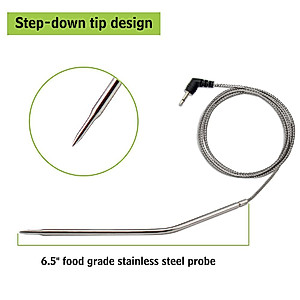 eBasics Meat Thermometer Replacement Probe Compatible with Thermopro TP25 TP20 TP07 TP07S TP08 TP-08S TP16 TP-16S TP17 TP04 TP09B TP09 TP06S TP06, Famili MT004, Fit Listed Models Only