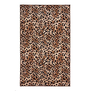 Furnish my Place Leopard Print Area Rug - 7 ft. 8 in. x 11 ft., Beige, Rectangular Accent Rug with Contemporary Design