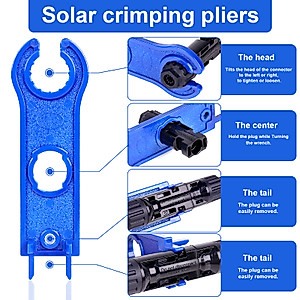 Karidge Solar Cable Connector-Crimping Tool Kit,20 Pairs Male/Female Solar Panel Connectors, 1 Crimper Pliers,2pcs Spanner Wrench,40pcs Solar Panel Wiring Kits