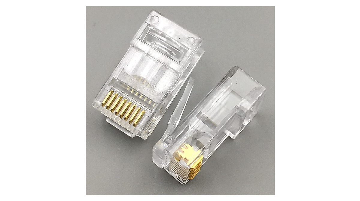 PETECHTOOL 100-Pack RJ45 CAT6A Pass Through Connectors for Ethernet Cables