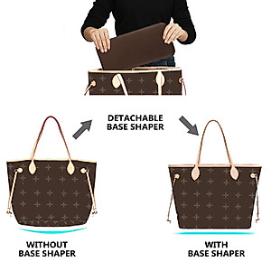 CHICECO Handbag Base Shaper for Neverfull MM Speedy 30, Vegan Leather and Felt - Brown