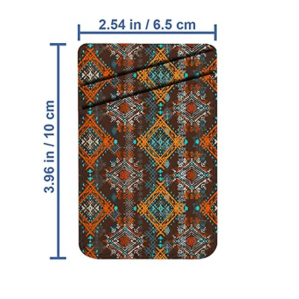 Diascia Pack of 2 - Cellphone Stick on Leather Cardholder ( Ethnic Boho Ethno Pattern Pattern ) ID Credit Card Pouch Wallet Pocket Sleeve