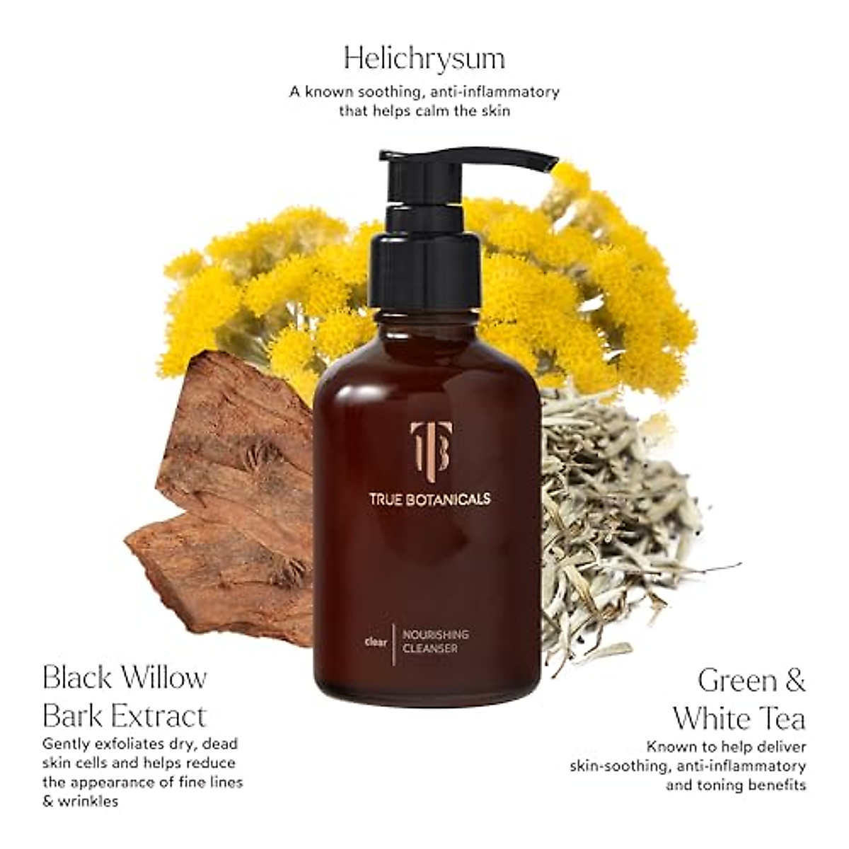 True Botanicals Clear Nourishing Cleanser | Gently Moisturizes & Refreshes Dry Skin | Oily & Sensitive Skin Types | Dermatologist Tested, All Natural, Vegan, Clinically Proven | 4 fl oz | 118 ml