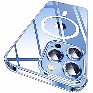 [2023 New] for iPhone 13 Pro Max Case with MagSafe, [Strong Magnet] [Non Yellowing] [Military Drop Protection] Magnetic Clear Slim Thin Bumper Phone Cover for Apple 13pro Max (Mag Safe Clear)