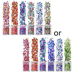 Holographic Chunky Glitter,Resin Glitter for Epoxy Resin,Sequins for Slime,DIY Crafts,Nail Art,Painting