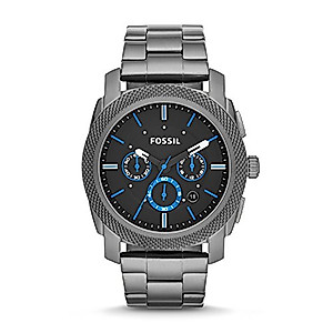 Fossil Men's Machine Quartz Stainless Steel Chronograph Watch, Color: Smoke (Model: FS4931)
