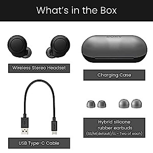 Sony True Wireless Headphones - Up to 20 Hours Battery - Charging case - Voice Assistant Compatible - Built-in mic for Phone Calls - Reliable Bluetooth - WF-C500B/BZ - Limited Edition - Midnight Black