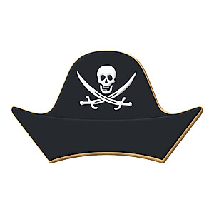 Foose Cookie Cutters 4.25 in Pirate Hat Metal Cookie Cutter Shapes Made in USA, Silver