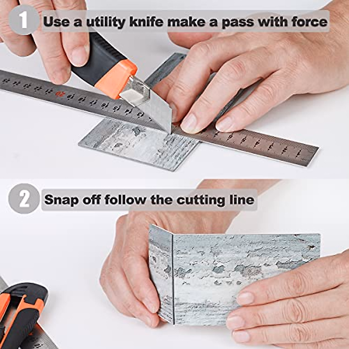 AULIGET 2 Piece Peel and Stick Backsplash PVC Tile, 3" x 6" Rustic Brick Stick on Tiles for Backsplash Kitchen, Bathroom, Laundry Room, Camper, Fireplace