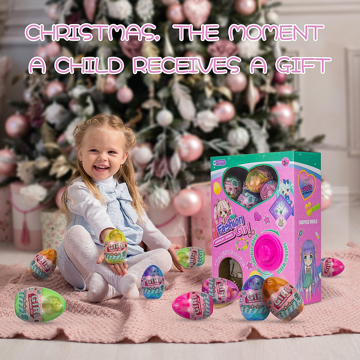 WDSMNAERW Mini vending machine toys, 12 oversized jewelry surprise eggs and 24 limited edition dolls, hatching popular Easter egg hunt toys for boys and girls aged 3-5, toddler birthday playset