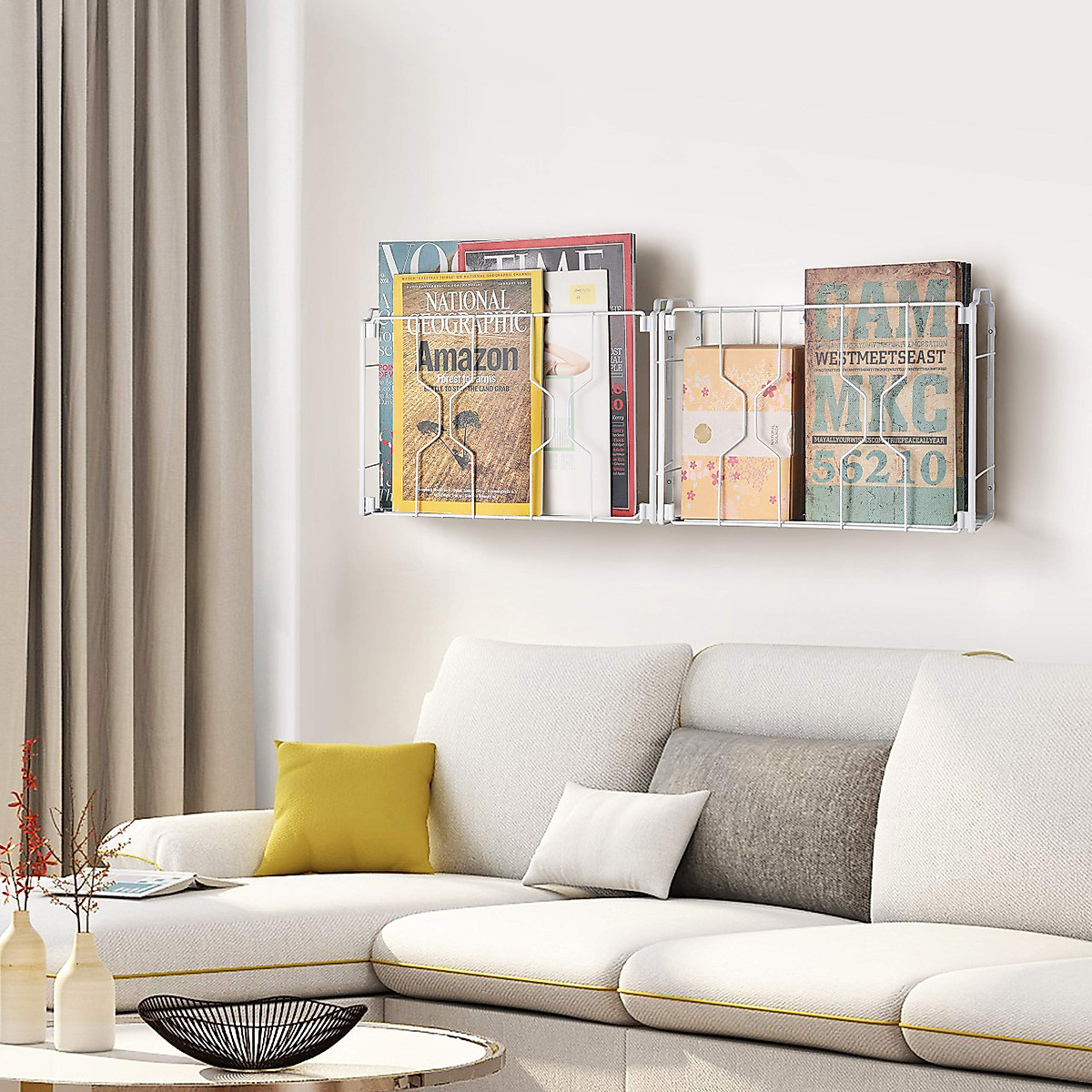 2 Pack- Simple Trending Over the Door/Wall Mount Cabinet Door Organizer Holder in Kitchen or Pantry for Cutting Board, Aluminum Foil, Cleaning Supplies, White