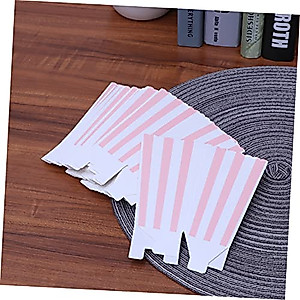 Popcorn Containers 48pcs Popcorn Box Stripe Poorn Favors Paper Birthday Supplies Wedding Food Striped Party Shower Containers Disposable Decoration Baby Candy Popcorn Cups