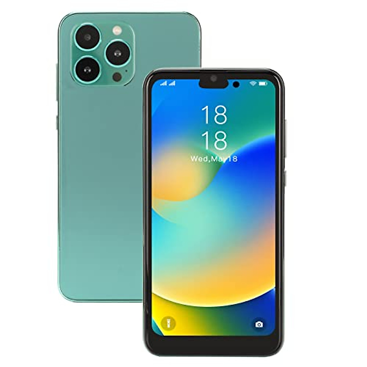 Hilitand iP14 Pro Unlocked Smartphone for 11, 4G Dual SIM Phone, 4GB 32GB ROM Cell Phones Unlocked, 6.1 HD Screen, Face Unlock, 8MP 16MP, 6800mAh, Green