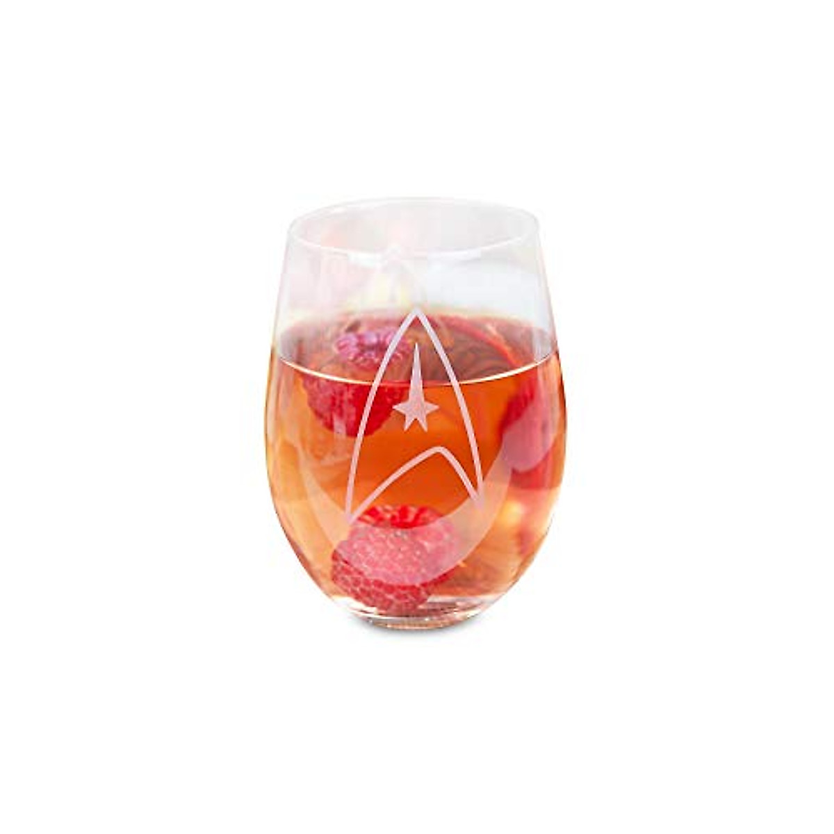 Toynk Star Trek Stemless Wine Glass Decorative Etched Command Emblem | Holds 20 Ounces