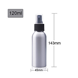 Cheung Constore 120ml 4oz Aluminum Fine Mist Atomizers Spray Bottle Metal Refillable Containers Liquid Storage Pump Vials For Essential Oils,Aromatherapy,Perfumes-2 Pack (Black Sprayer)