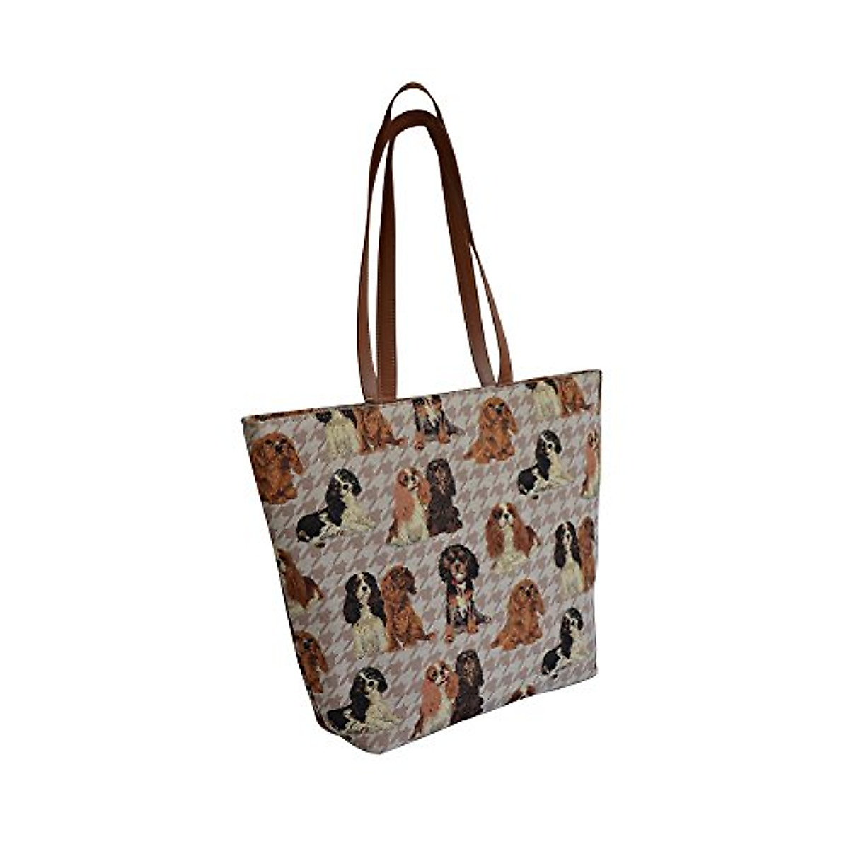 Signare Tapestry Shoulder Bag Tote Bag for Women with Cavalier King Charles Spaniel Dog Design (SHOU-KGCS)