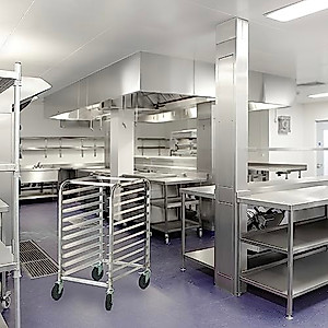 VEVOR Bun Pan Rack, 10-Tier Commercial Bakery Racks with Brake Wheels, Aluminum Racking Trolley Storage for Half & Full Sheet, Speed Rack For Kitchen Home, Bread Baking Equipment, 26"L x 20.3"W x 39"H