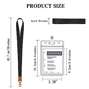 COOKOOKY Lanyard with id Holder Cute lanyards for Women Men Neck Lanyard for Keys id Badge Holder (Black marble)