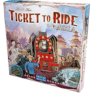 Ticket to Ride Asia Board Game EXPANSION - Expand Your Railway Adventures! Fun Family Game for Kids & Adults, Ages 8+, 2-6 Players, 30-60 Minute Playtime, Made by Days of Wonder